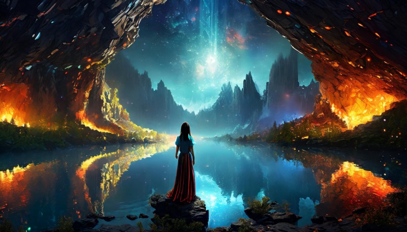 Girl looking into the sky - KDE Store