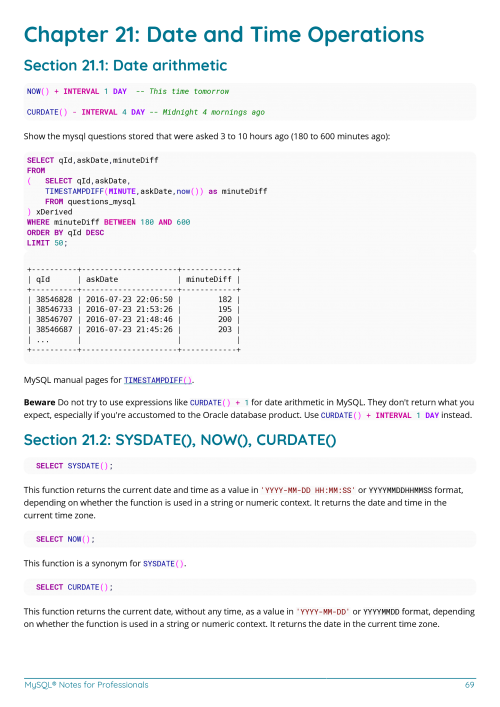 MySQL - Notes for Professionals book - KDE Store