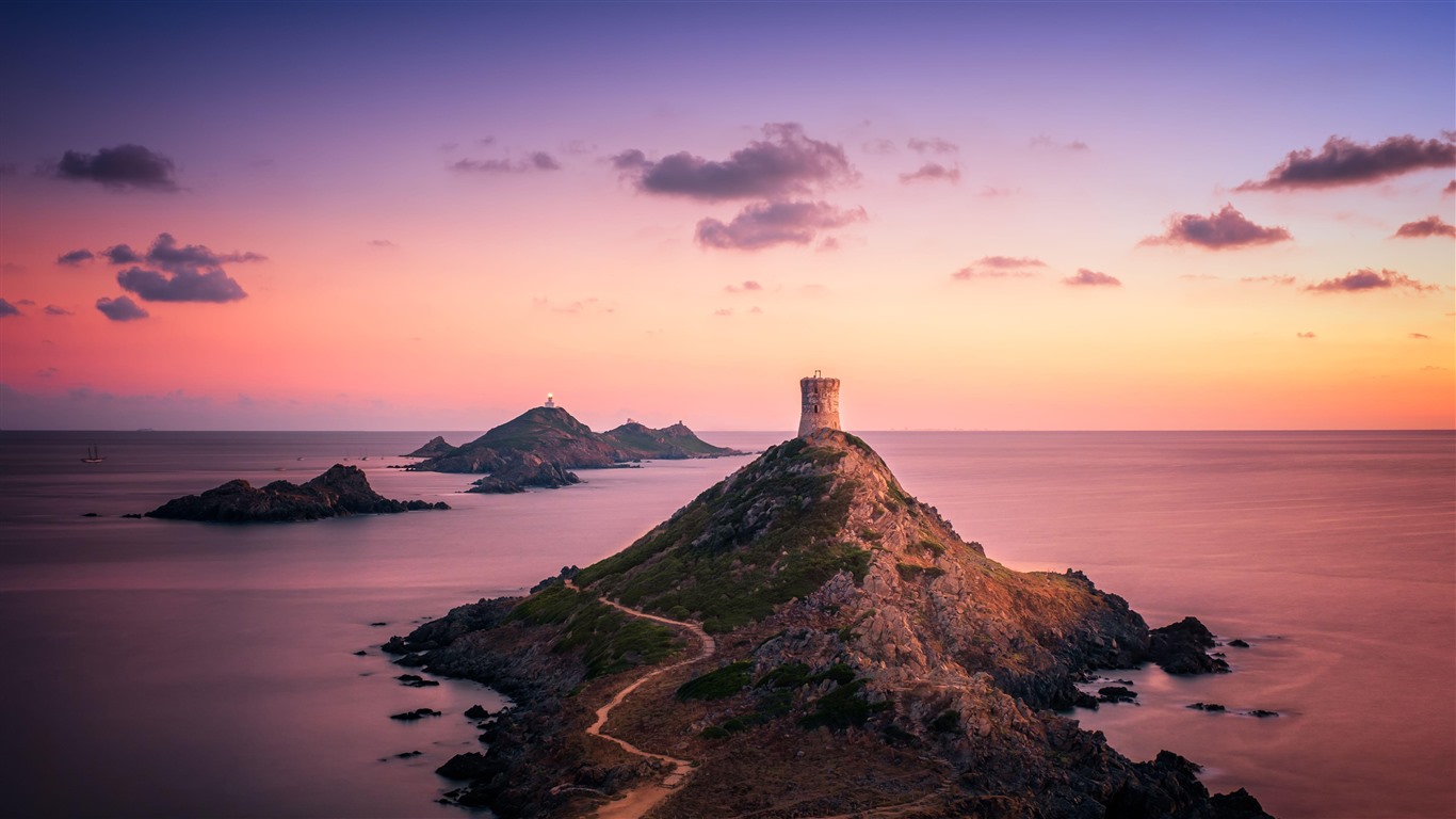 Genoese tower Sunset Summer Corsica France - KDE Store