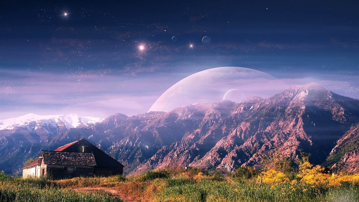 mountain house planet-Nature HD Wallpaper - KDE Store