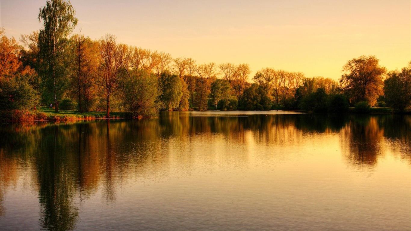 sunset over the lake-Nature HD wallpaper - KDE Store