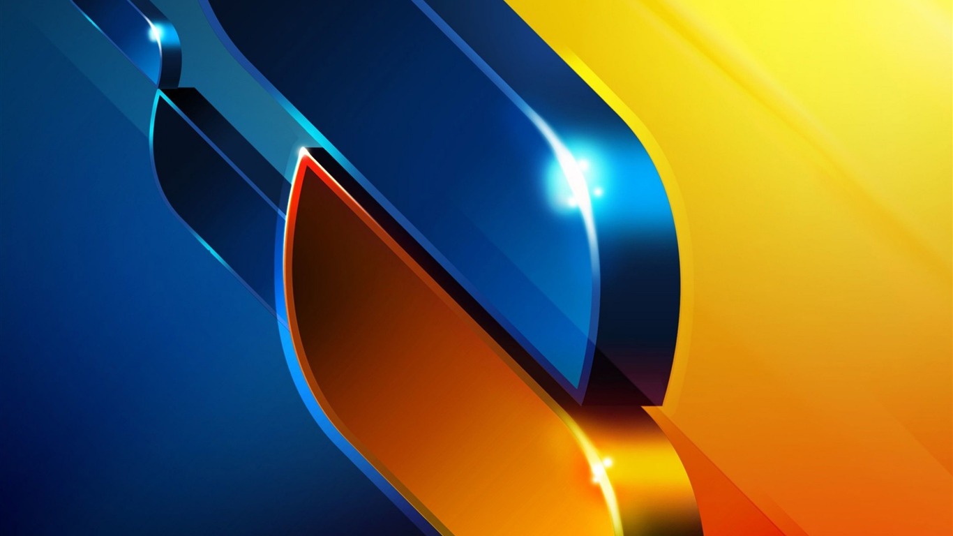 3D blue yellow abstract-Vector HD Wallpaper - KDE Store