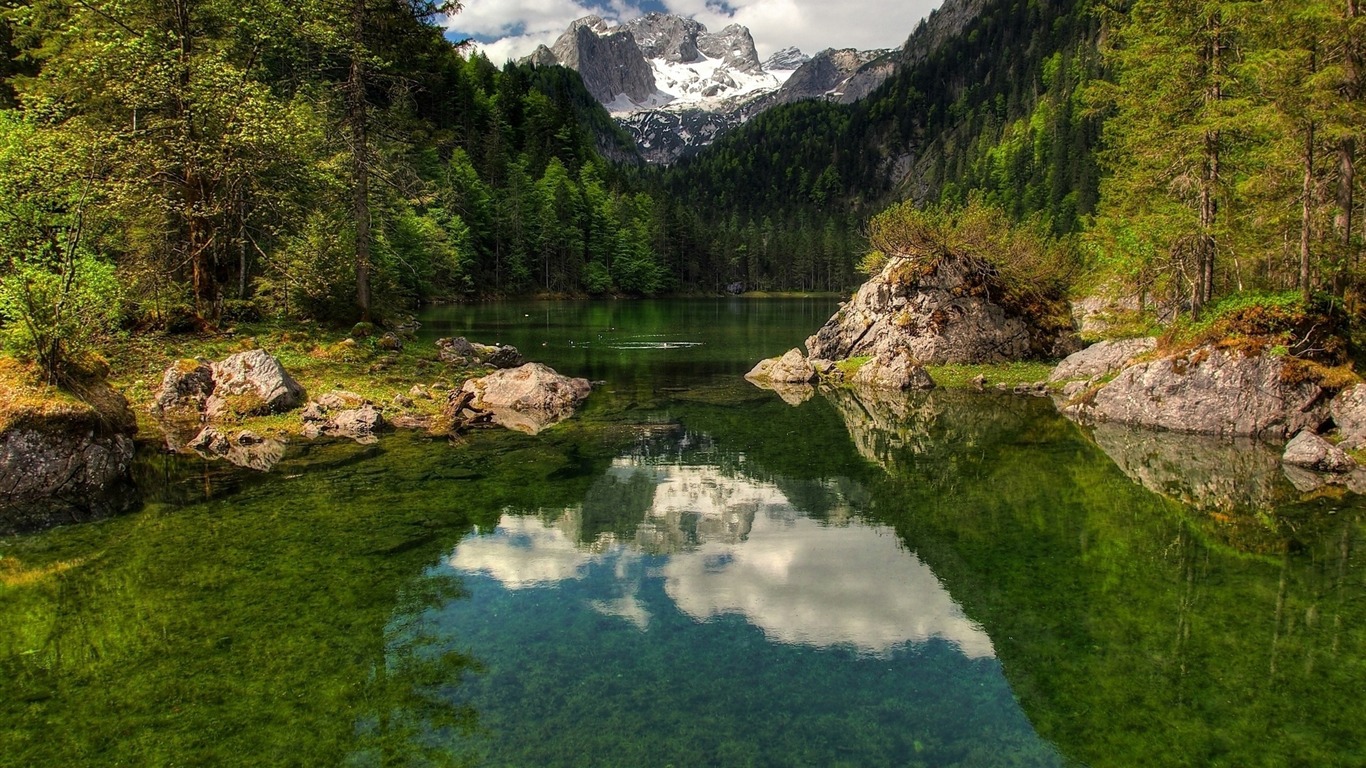 White clouds behind peaks-Nature Photo HD Wall.. - KDE Store