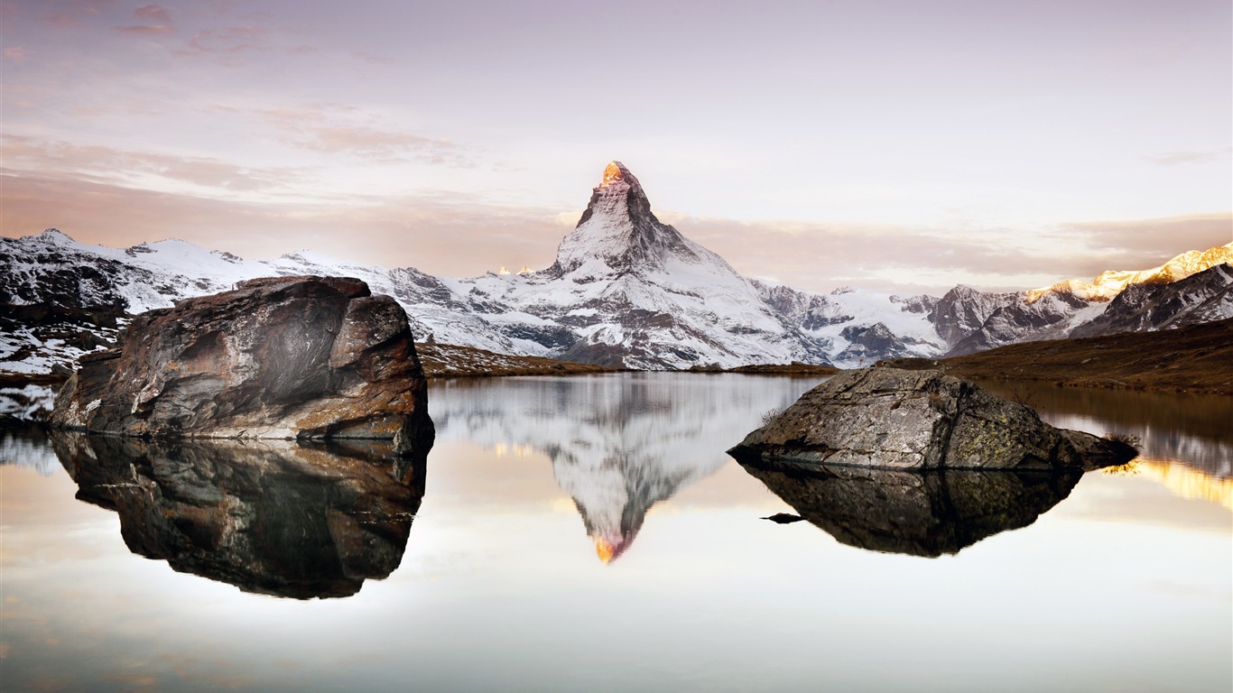 Alps matterhorn snow mountains Reflection - KDE Store