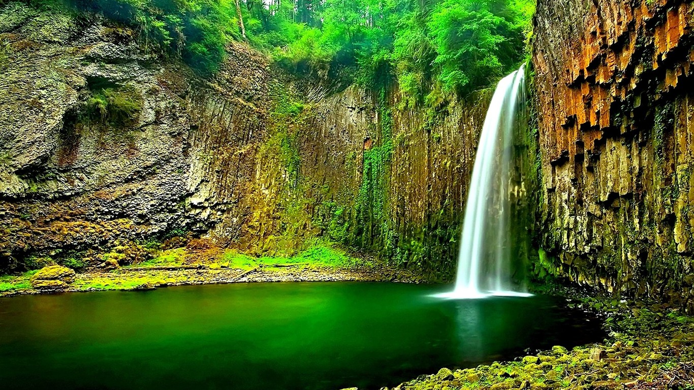 Forest Waterfall-HD Desktop Wallpaper - KDE Store