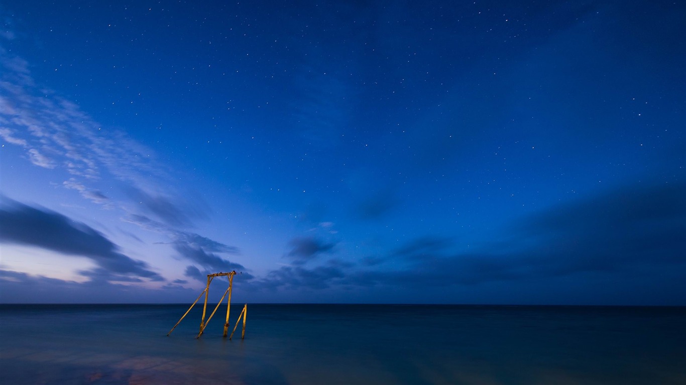 sea night stars sky-HD Desktop Wallpaper - KDE Store