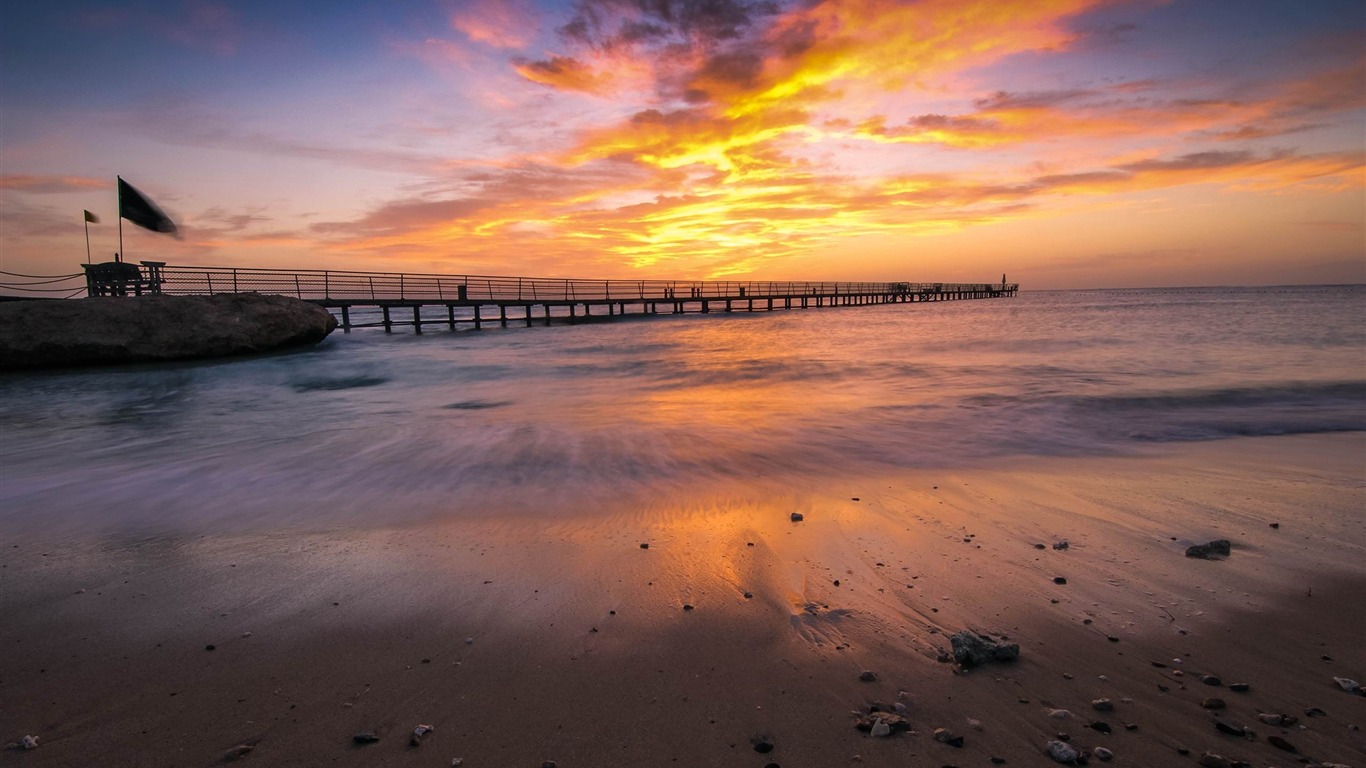 sea beach jetty light sky-HD Desktop Wallpaper sea_beach_jet - KDE Store