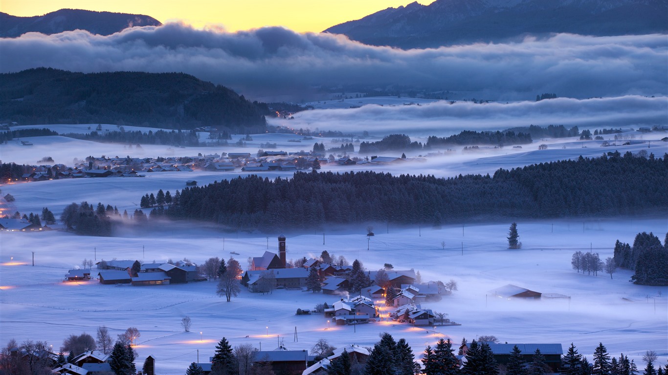 Fog Winter Landscape Bavaria Germany Bing 4K - KDE Store
