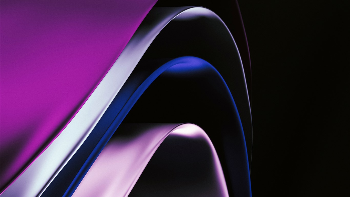 Purple Abstract Curves Dark Art Design 5K - KDE Store