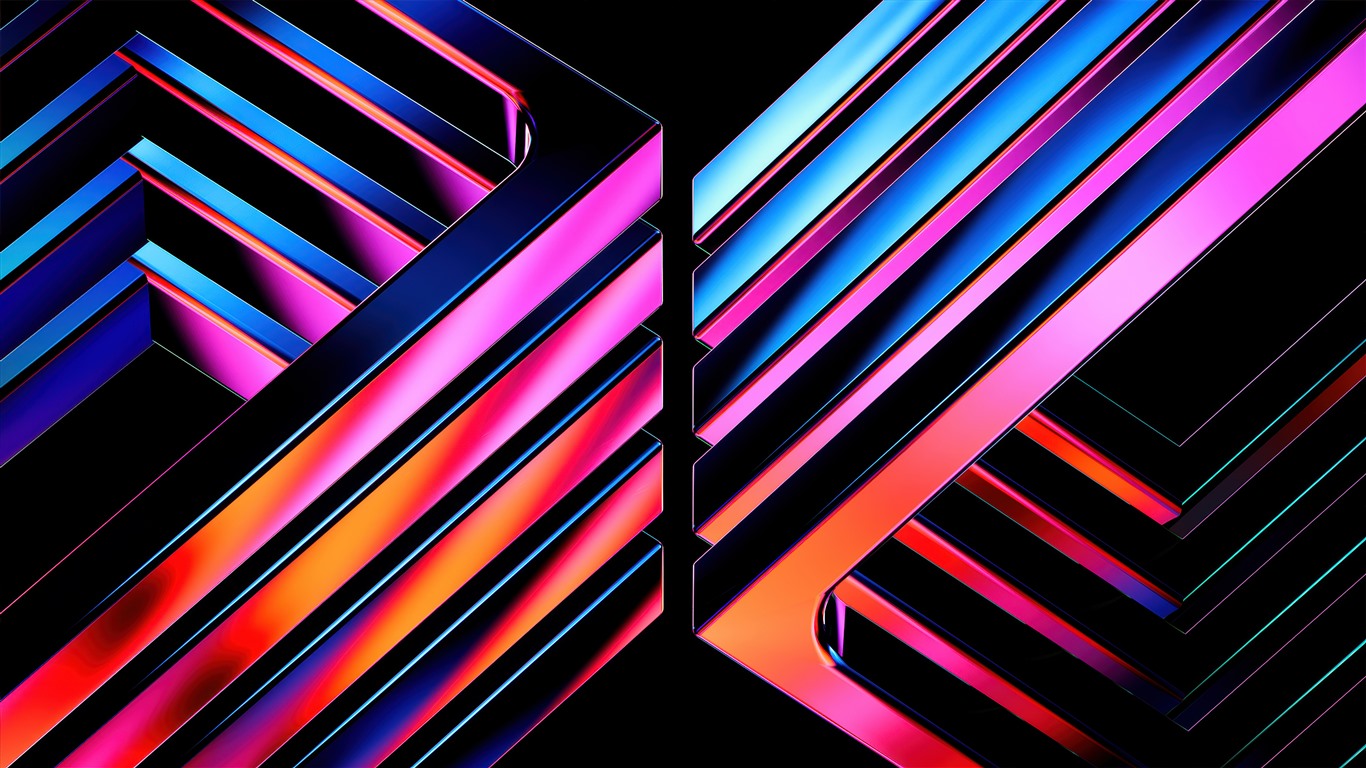 Colorful 3D Futuristic Neon Abstract Art 5K - KDE Store