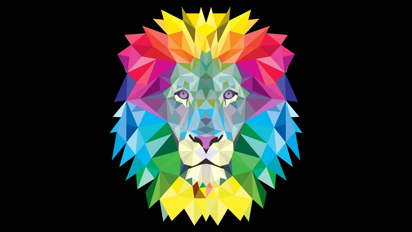 Colorful lion abstract-Vector HD Wallpaper - KDE Store