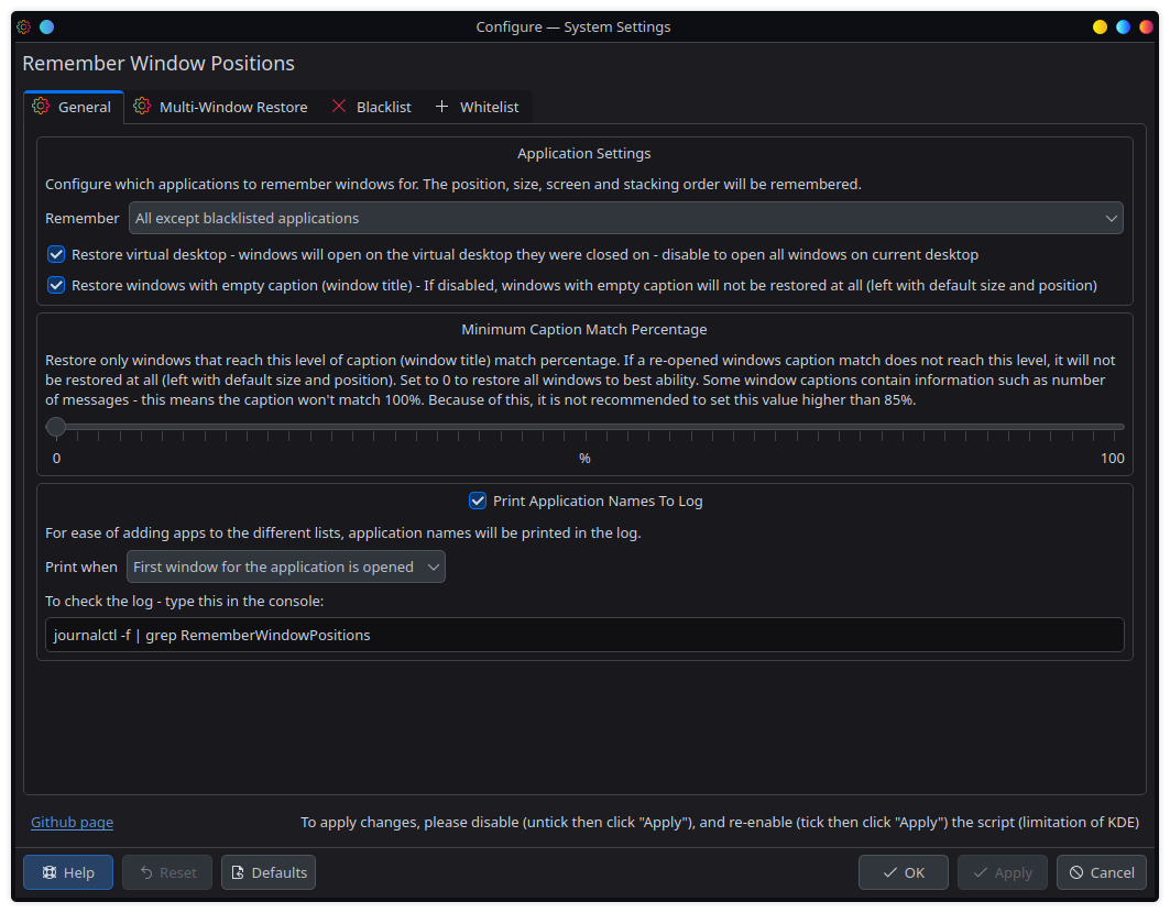 Remember Window Positions - KDE Store
